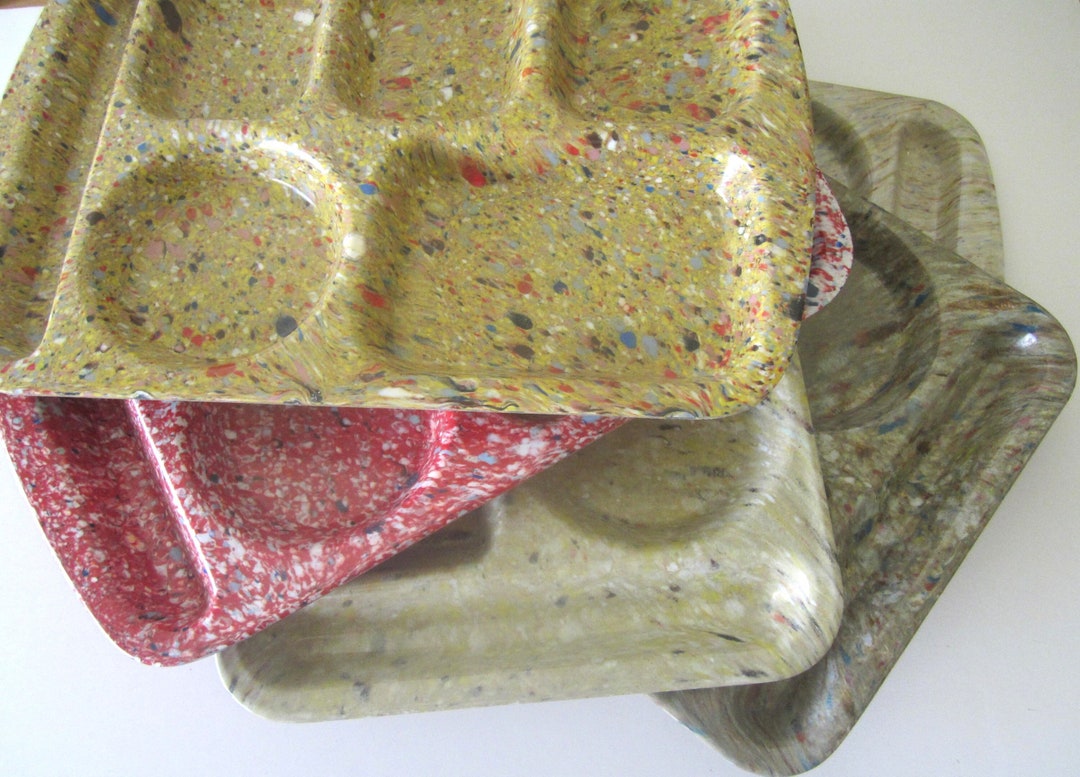 Sale ** School Lunch Trays SPECKLED CONFETTI CHOICE Texas Ware, Prolon ...