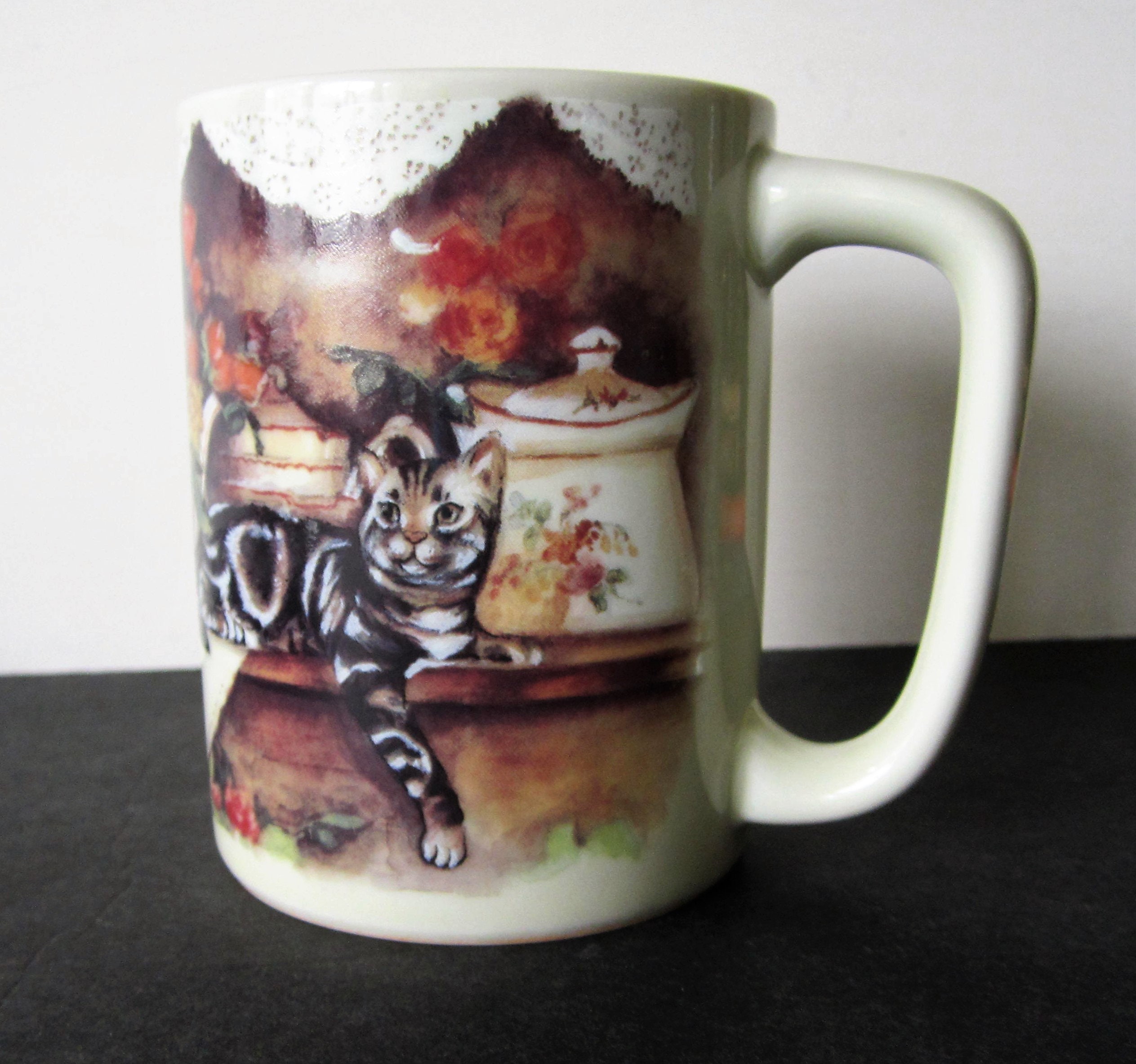 OTAGIRI Mug Tiger Stripe Tabby Cat FRASER COLLECTION Japan - Etsy