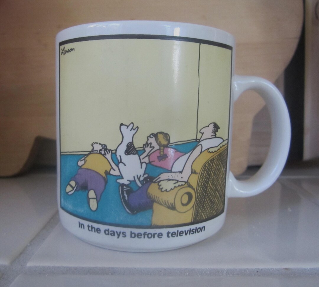 The Far Side 1982 DAYS BEFORE TELEVISION Gary Larson Coffee Cup Mug - Etsy