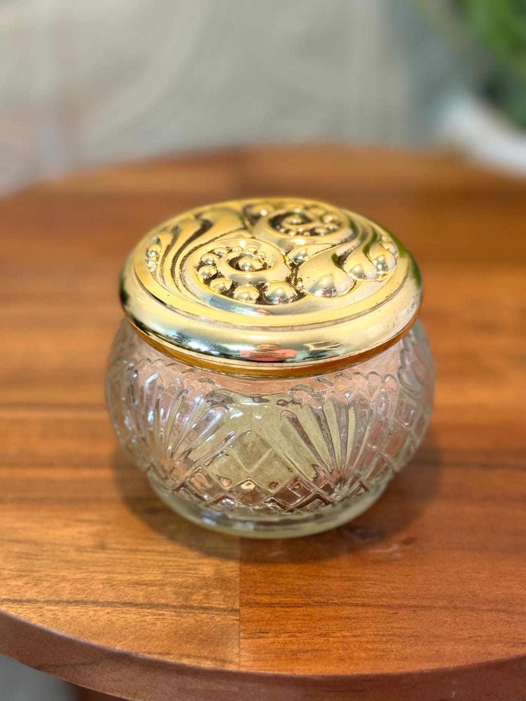 Vintage Avon 5oz Empty Rich Moisture Cream Cut Glass With Gold Swirl ...