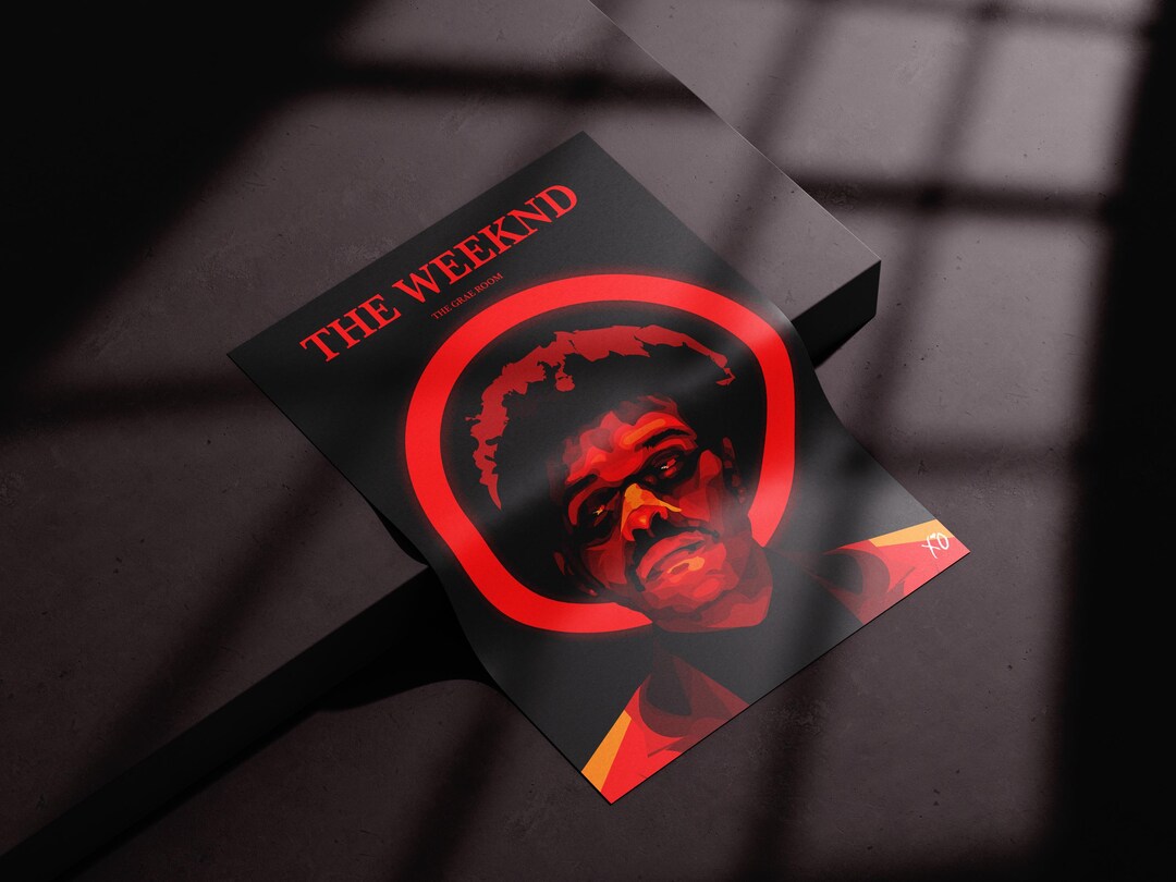 The Weeknd A3 Fan Art Poster Bold Neon Red Pop Art Wall Decor, Modern ...