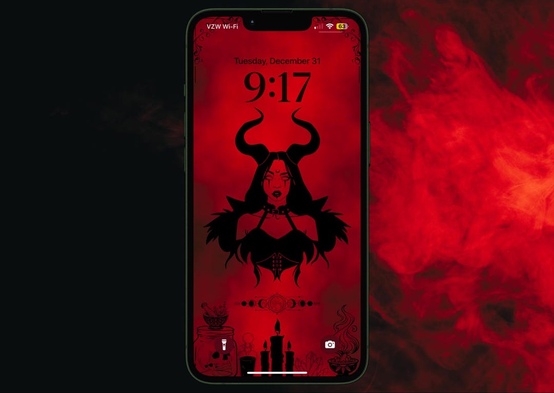 Witch Demon Phone Wallpaper (LOCK SCREEN ONLY)| Instant Download - Etsy