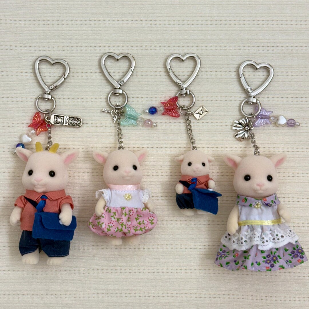 Calico Critter Keychain Goat Family Keychain Cute Keychain Kawaii ...
