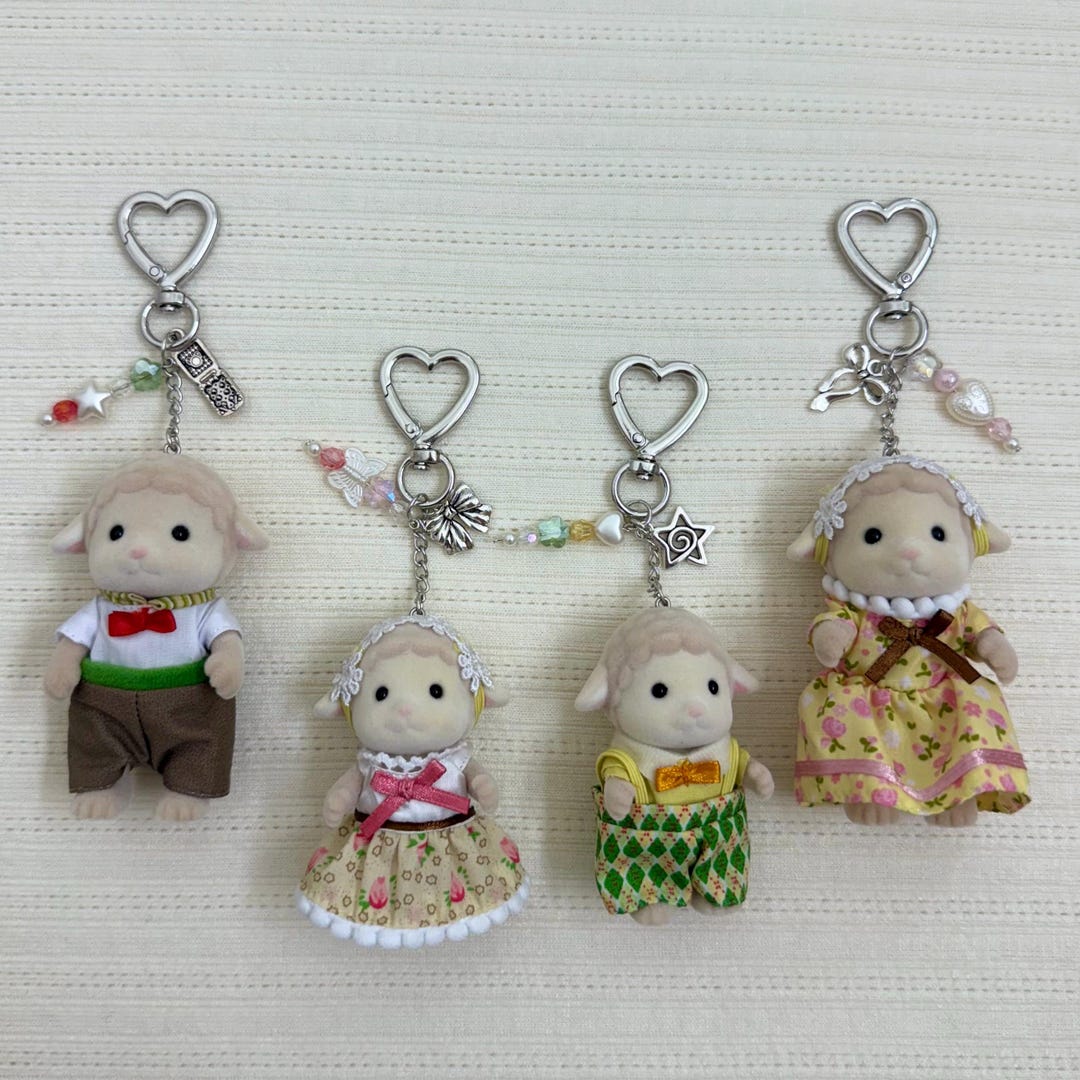 Calico Critter Keychain | Sheep Family Keychain | Cute Keychain ...