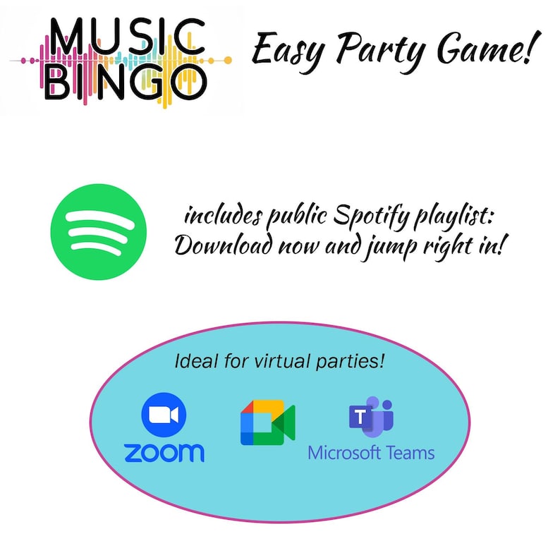 One Hit Wonders Music Bingo - Virtual Party Game - 30 Unique Cards ...