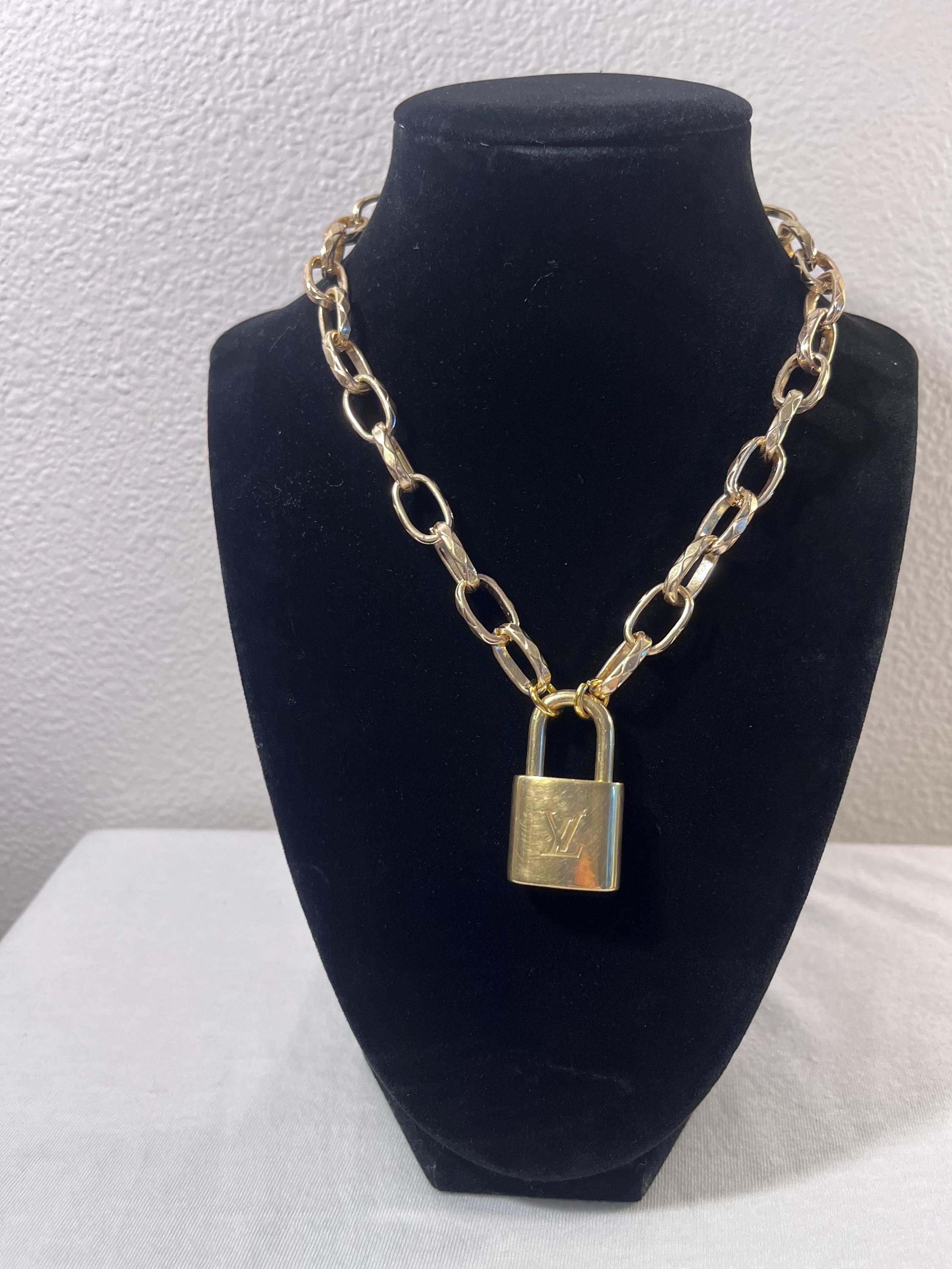 Louis Vuitton LV Lock & Key on 16" Chain - Etsy
