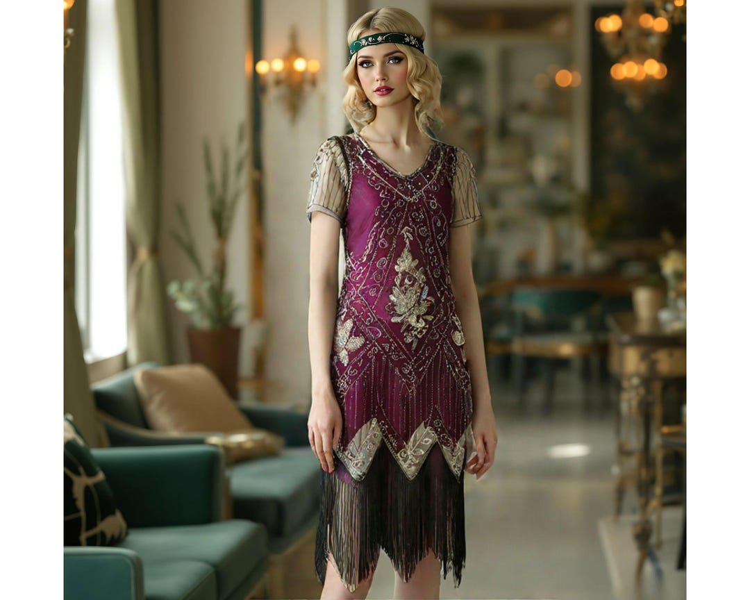 1920s Sequin Fringe Flapper Dress: Vintage Gatsby Party Costume - Etsy