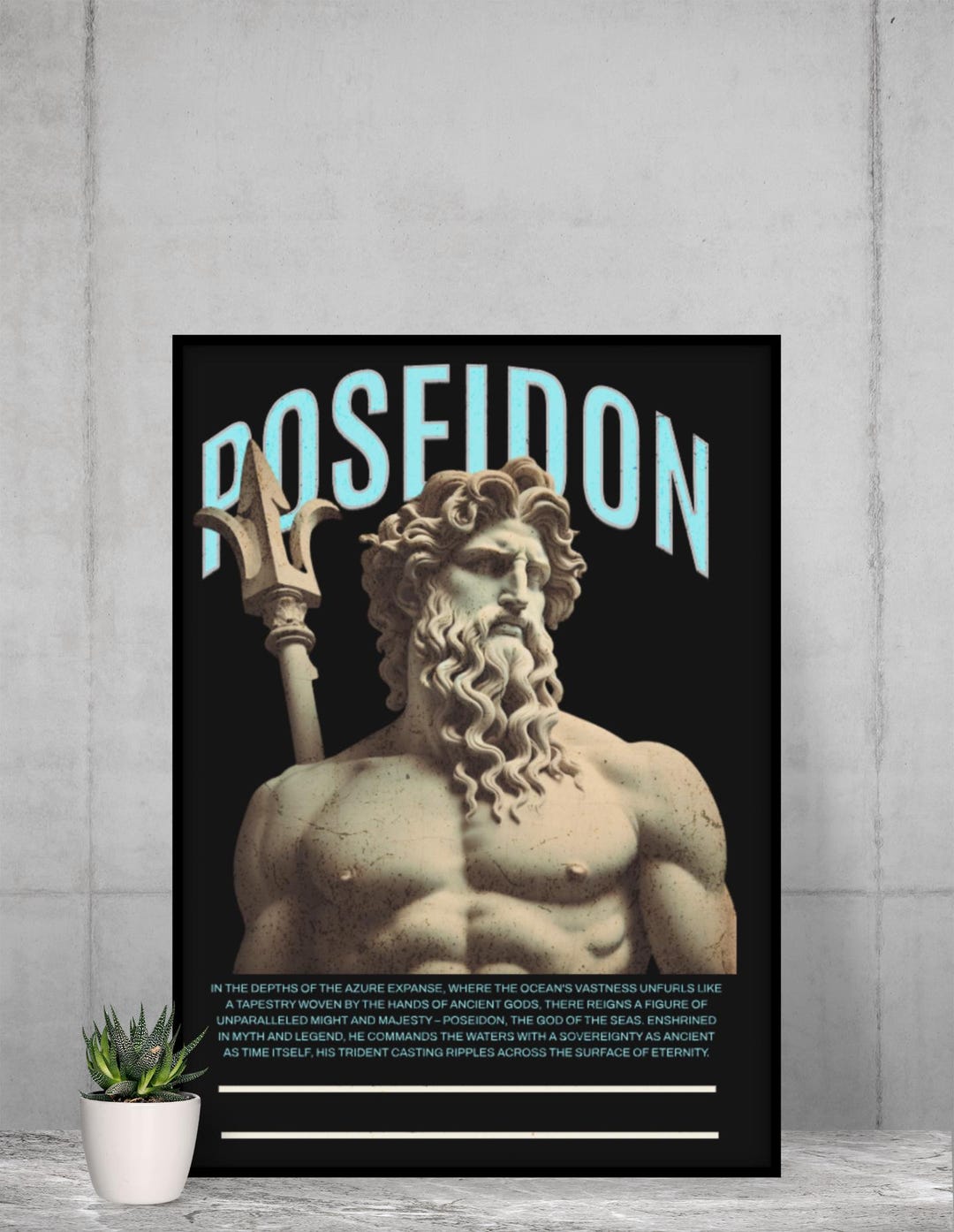 Poseidon Statue Vertical Poster, Greek Mythology, Legend of the Seas ...