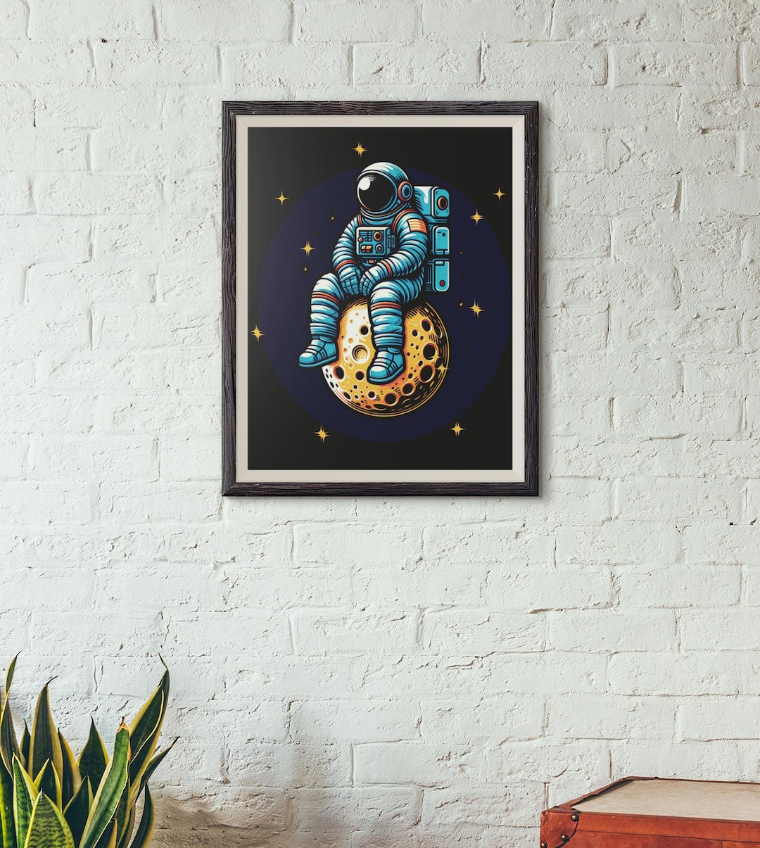 Astronaut Chilling in Space Poster, Space Print, Galaxy Wall Art, Cool ...