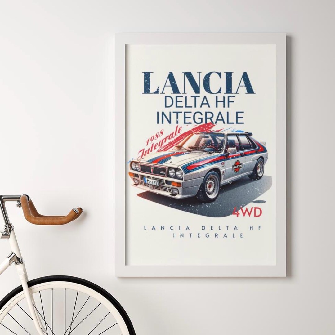 Lancia Delta Hf Integrale Poster, Rally Car Wall Art, Classic Rally ...