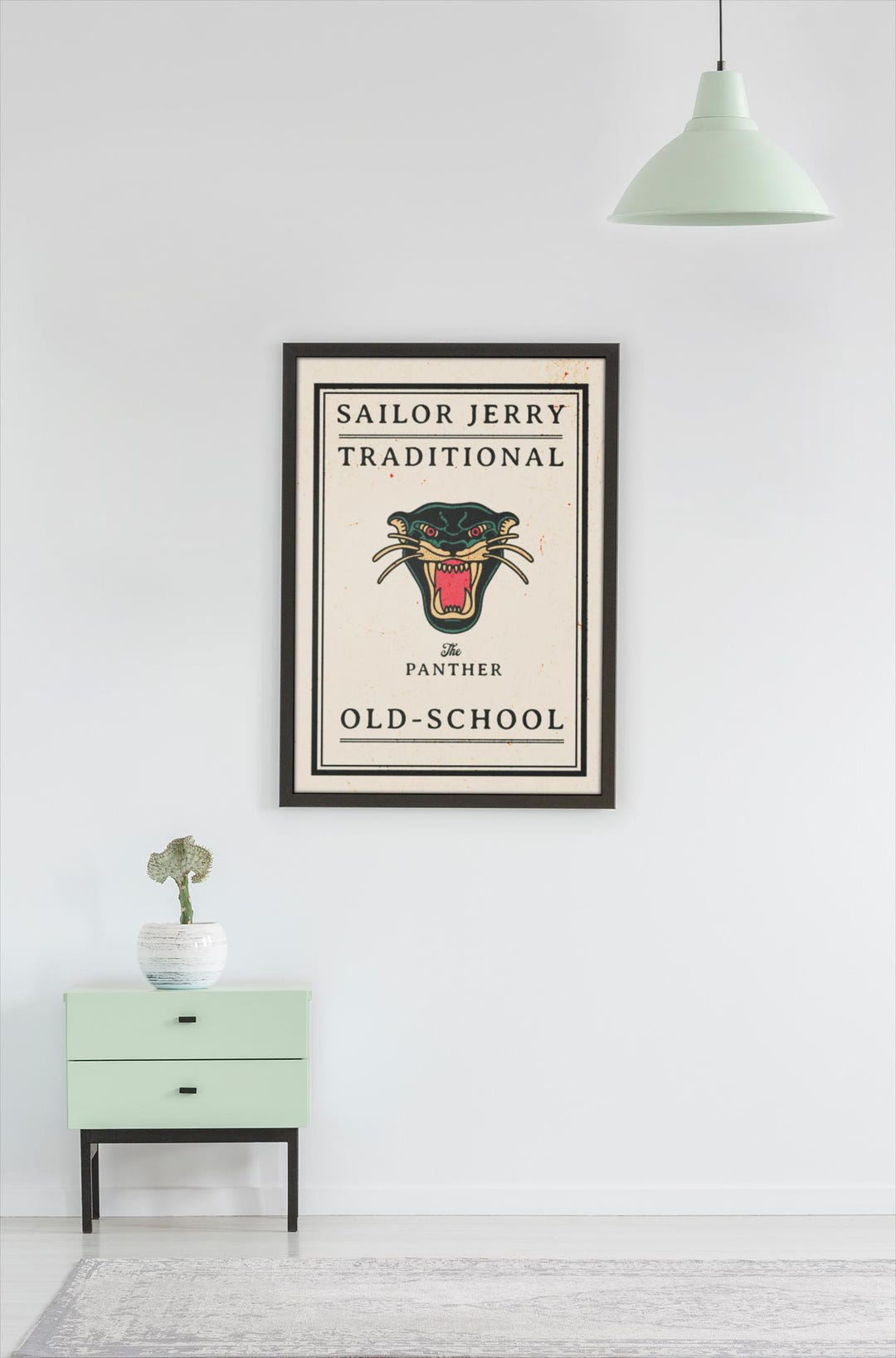 Sailor Jerry the Panther Tattoo Poster, Wall Art, Office, Home, Room ...