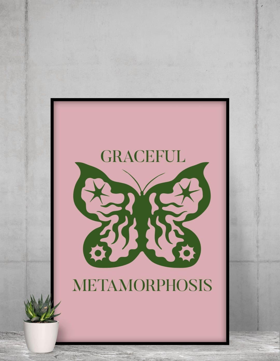 Graceful Metamorphosis Poster, Natural Wonder, Pink, Aesthetic, Bold ...
