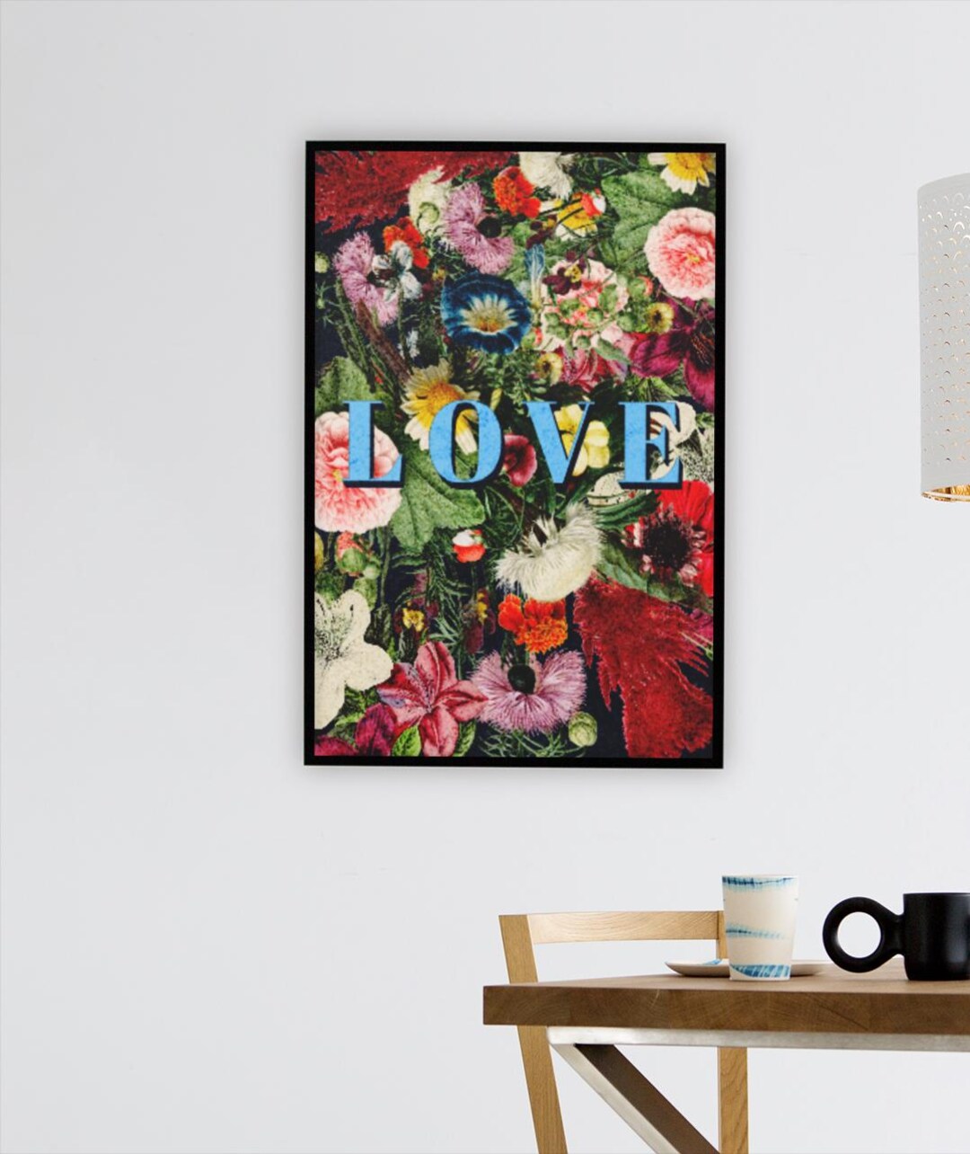 Love Wall Art Poster, Floral Love Poster, Floral Art Print, Elegant ...