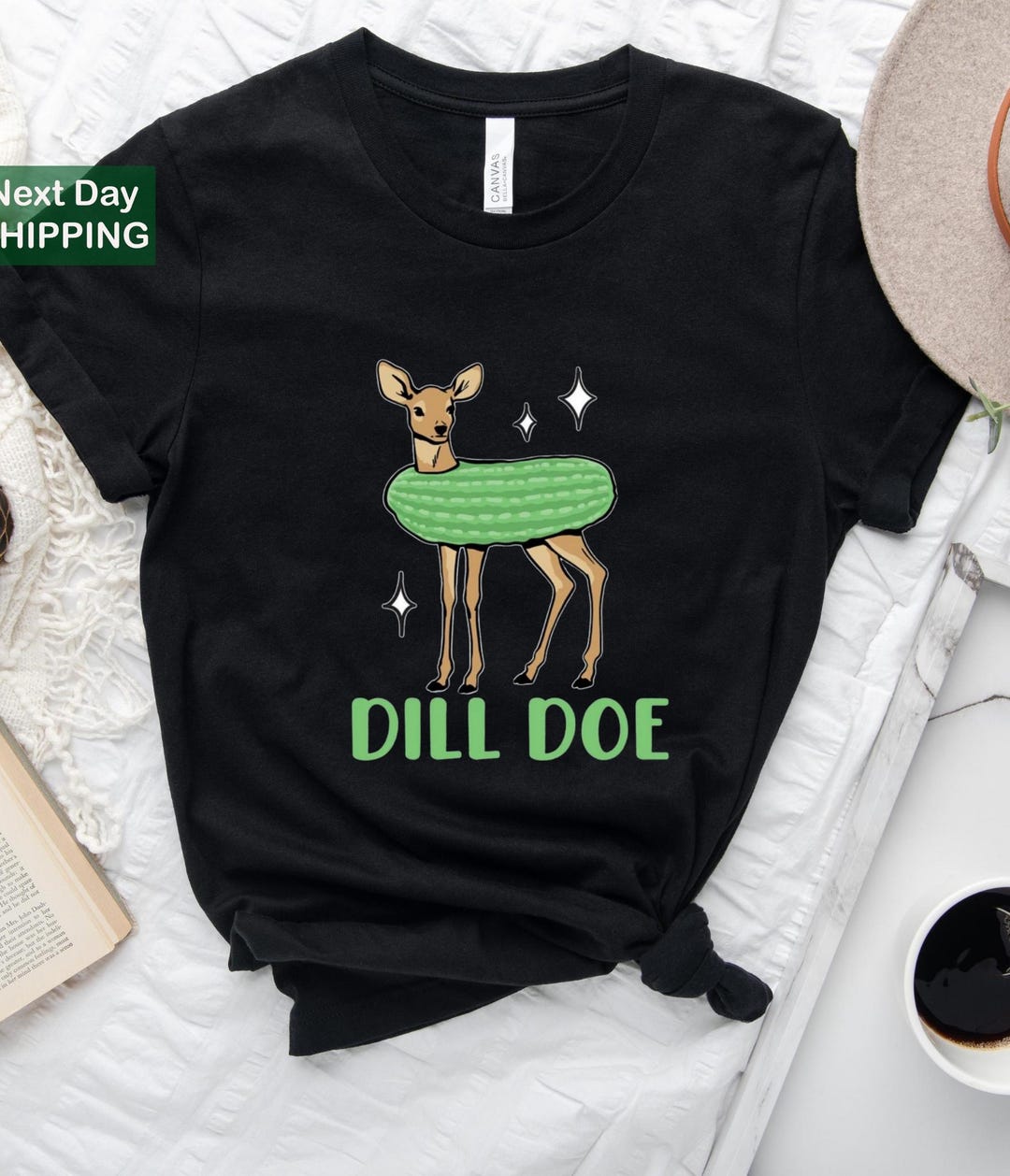 Dill Doe Pun T-shirt for Youth - Funny Food Joke Tee, Cute Kids Humor ...
