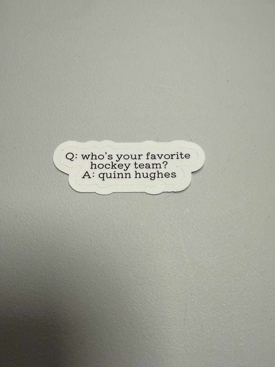 Quinn Hughes - ‘who’s Your Favorite Hockey Team?’ - Sticker - Etsy