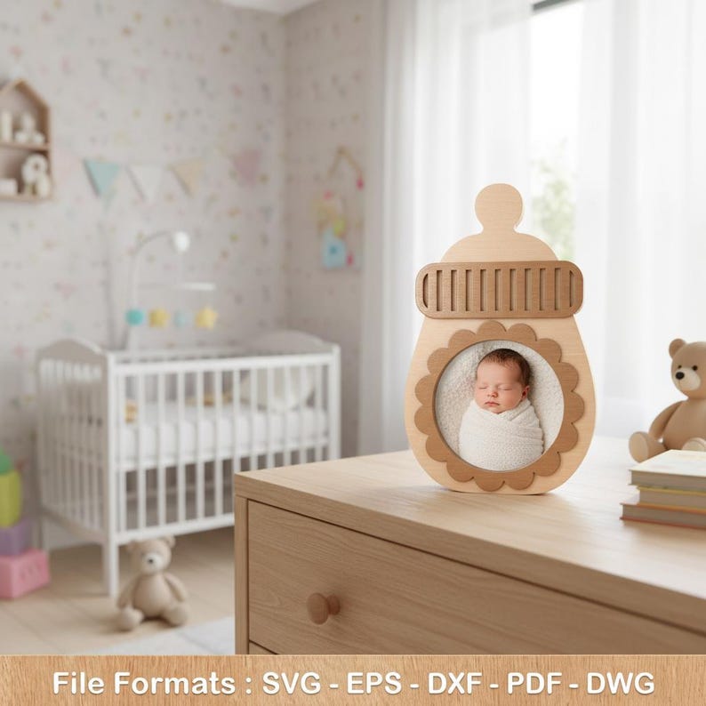 Baby Photo Frame SVG Bundle | Laser Cut Birth Stats, Angel Wings ...