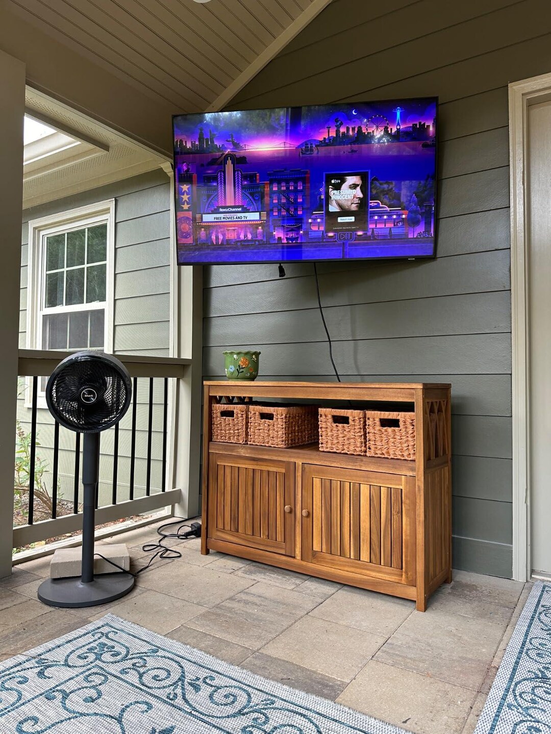 Outdoor Storage Cabinet in Acacia Wood, Outdoor Patio Furniture ...