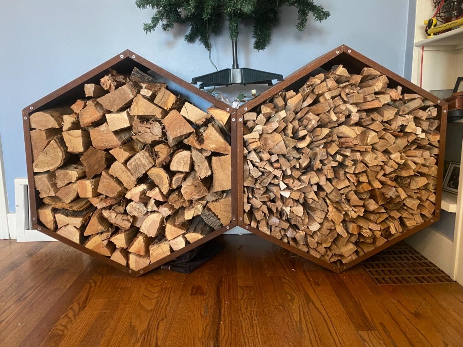 Outdoor Fire Pit Honeycomb Heavy-duty Cold-rolled Steel Firewood Log ...