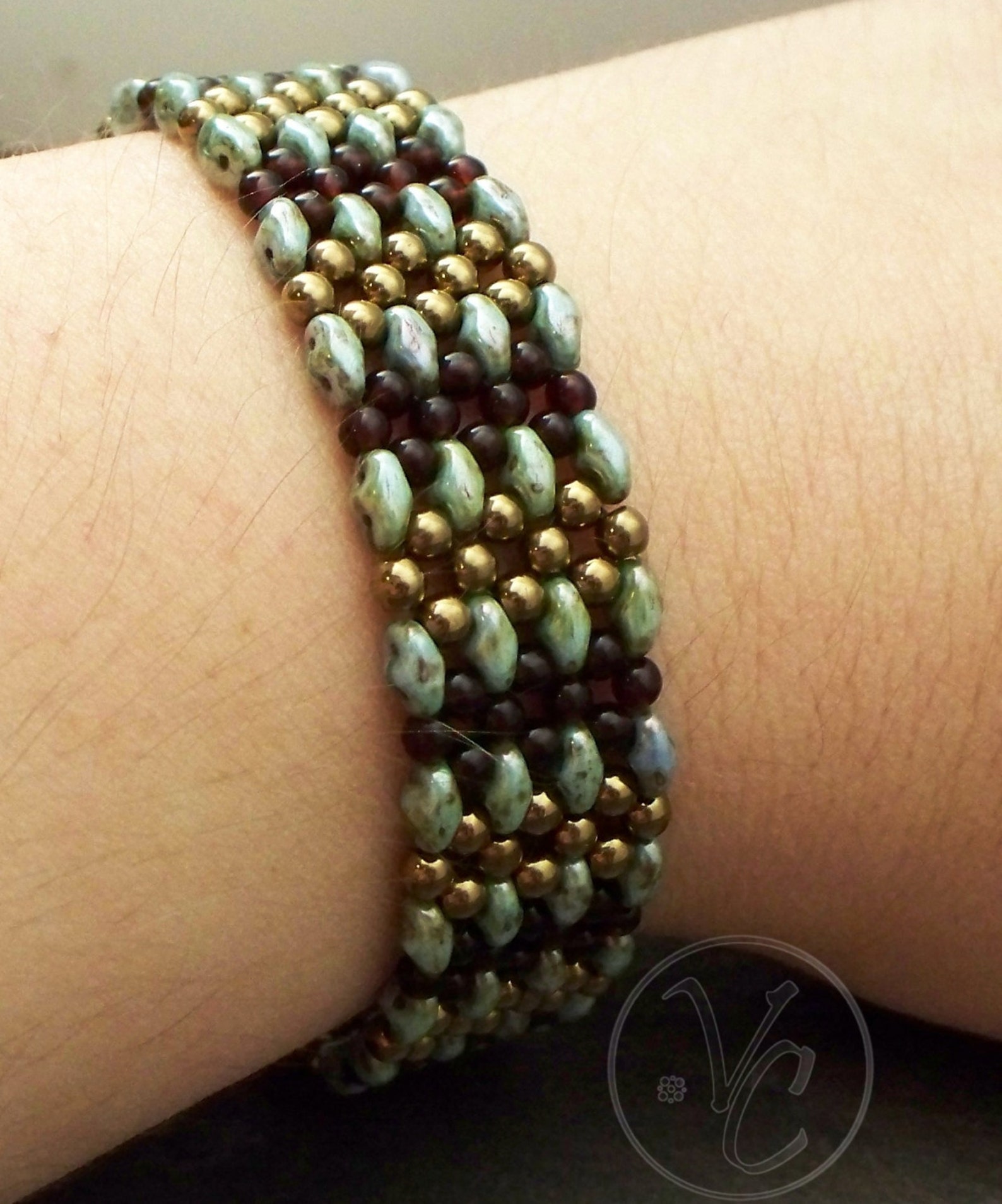 Beaded Bracelet Tutorial Raw Using Super Duos Bead Pattern Etsy