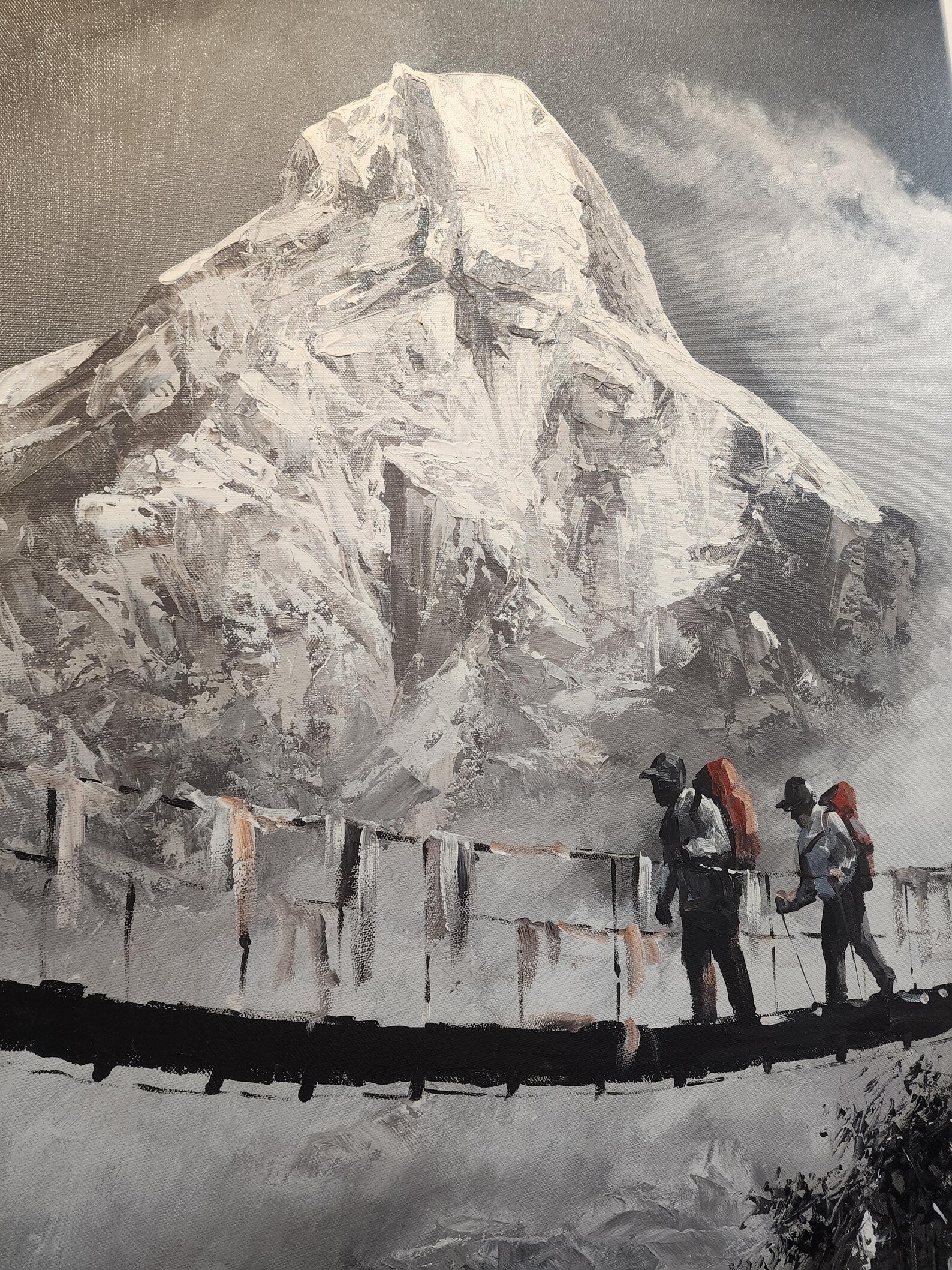 Ama Dablam Himalaya Mountains Authentic Painting Vertical Wall Art - Etsy