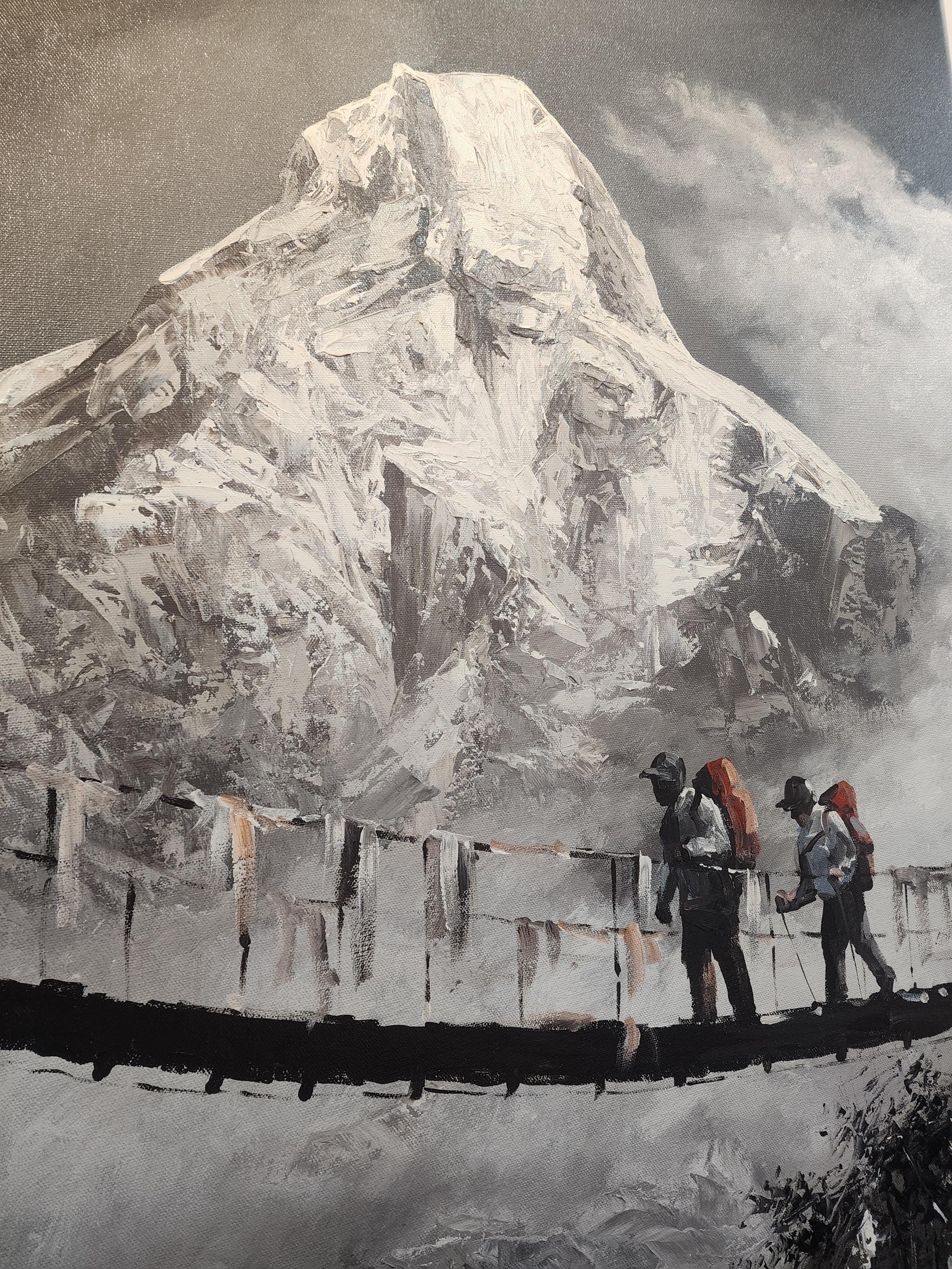 Ama Dablam Himalaya Mountains Authentic Painting Vertical Wall Art - Etsy