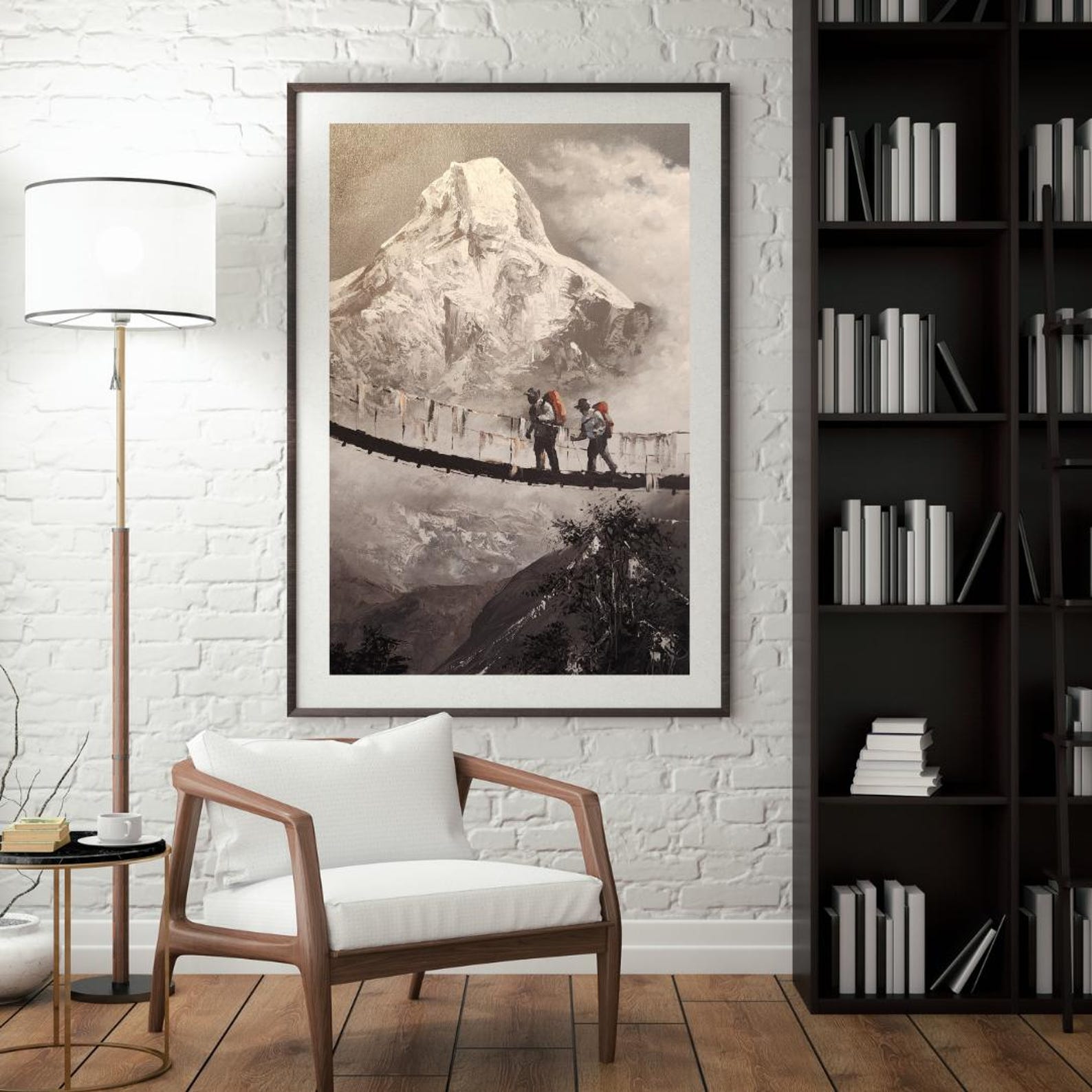 Ama Dablam Himalaya Mountains Authentic Painting Vertical Wall Art - Etsy