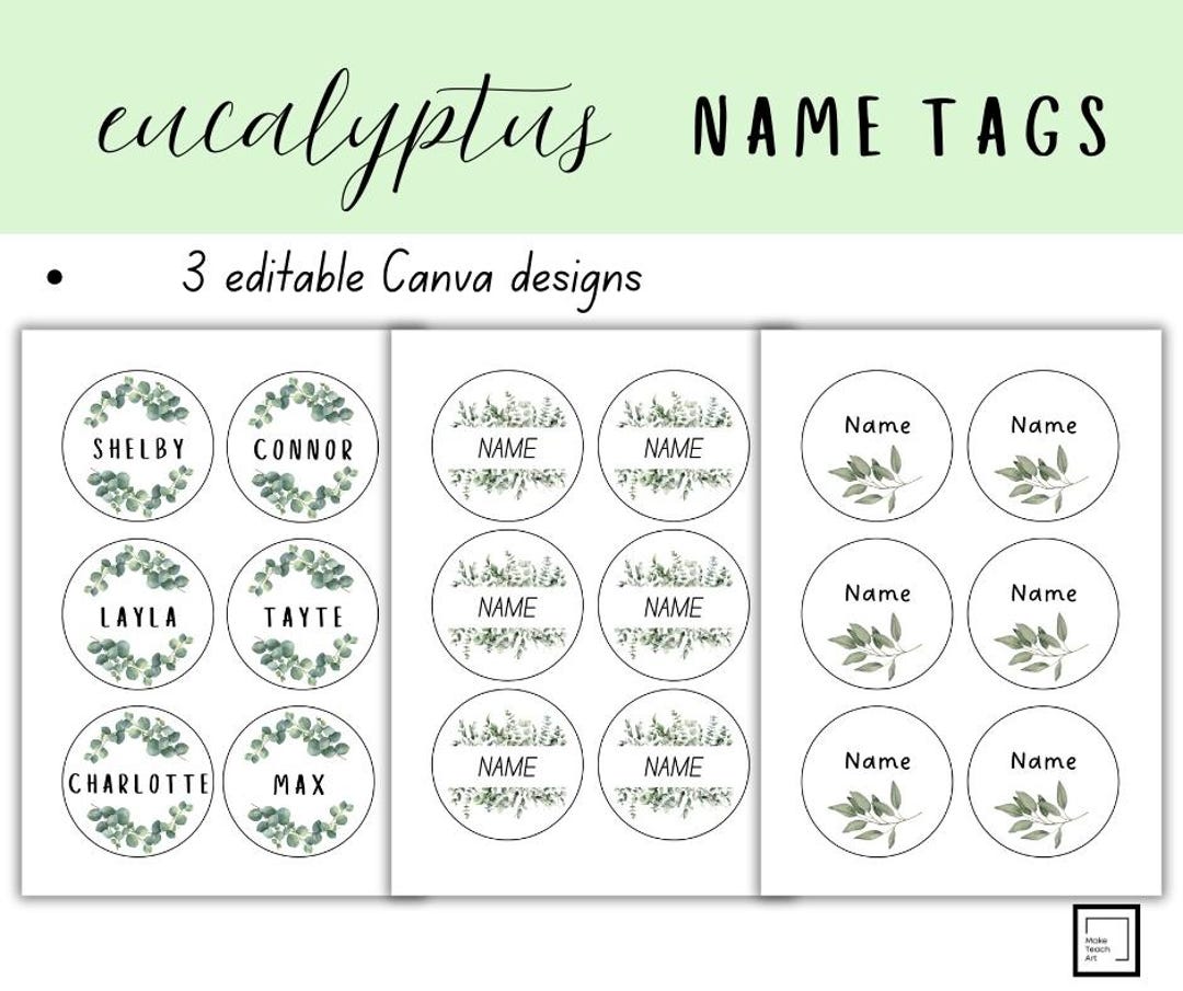 CLASSROOM NAME TAGS | Eucalyptus Decor | Student Name Tags | Classroom ...