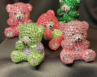 Custom Design Handmade Rhinestone Bear Brick Figurine, Diamond Bling ...