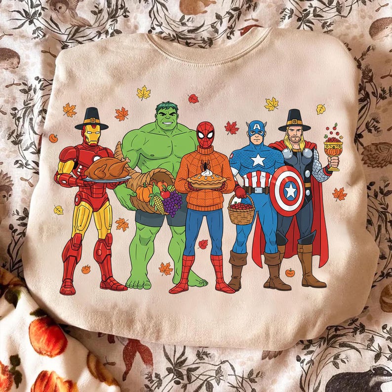 Retro Superhero Fall PNG: Thanksgiving Autumn Kids Shirt Sublimation ...