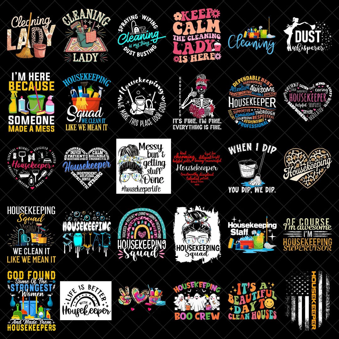 Housekeeping Squad PNG Bundle, Cleaning Staff Png, EVS Week ...
