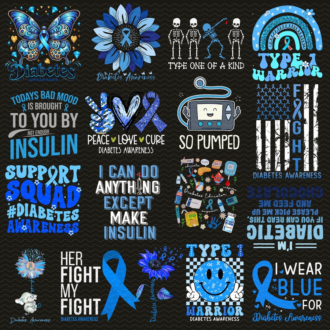 Diabetes Awareness Bundle Png, Blue Ribbon Png, Diabetes Warior ...