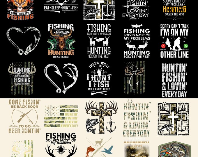 Hunting Fishing Faith PNG – Deer Antlers Cross Hook Sublimation Design ...