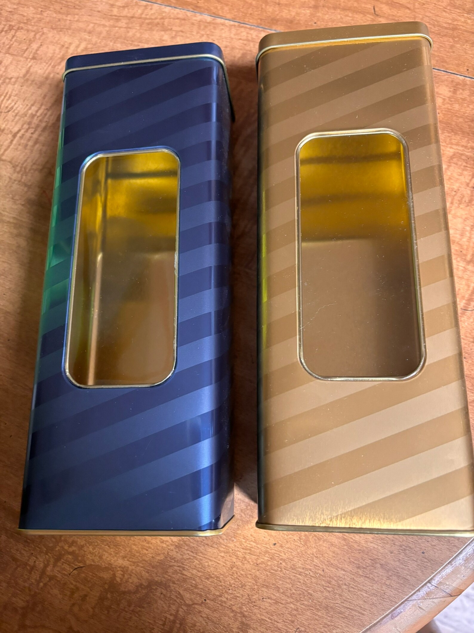 2 Empty Tall Metal Gift Boxes W/window - 10"x 3 1/2" X 2 1/2" - Etsy