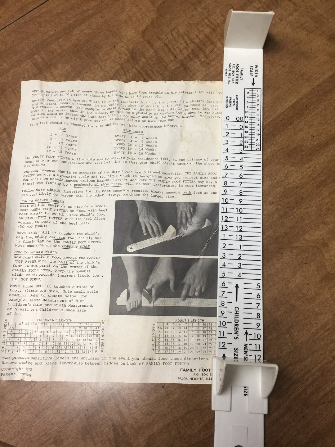 Vintage Men, Women, Children Shoe Foot Measurement Tool by Family Foot ...