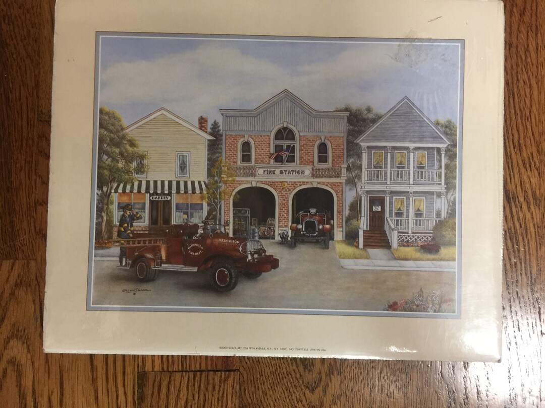 Kay Lamb Shannon Washington Fire Station & Engine Print 2002 SCAFA Art ...
