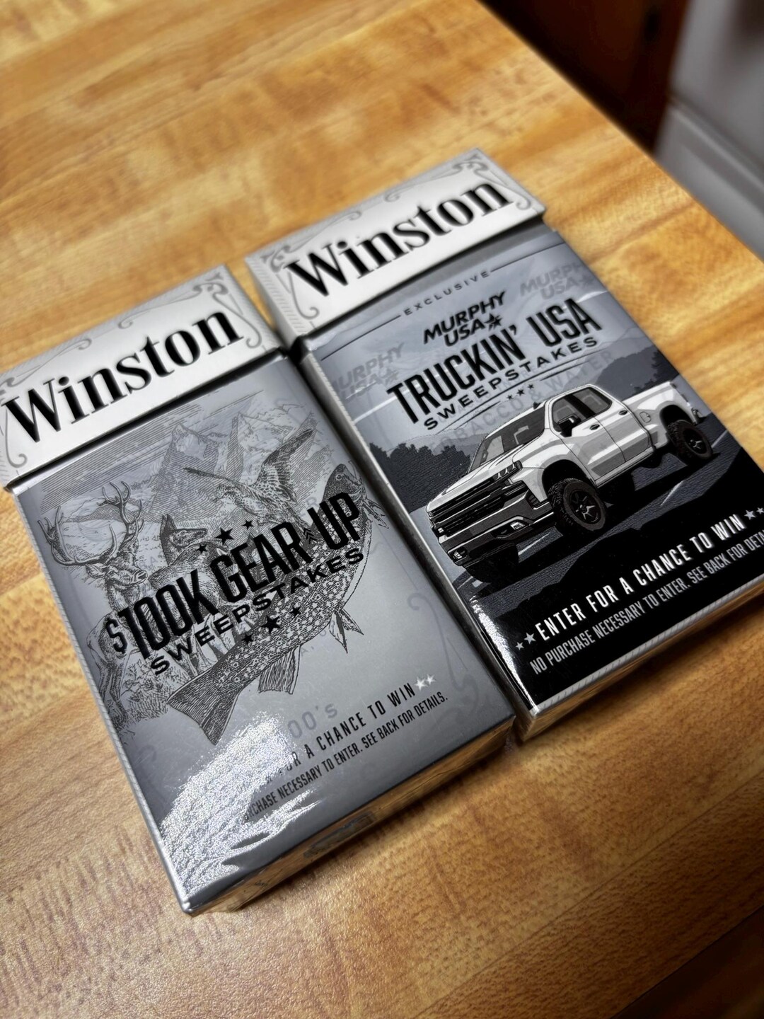 Set of (2) Two Empty Winston Cigarette Collector Packs - No Cigarettes ...