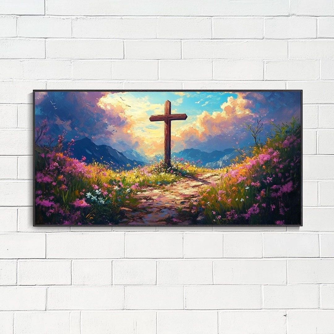 Jesus Crucifix Religious Art Custom Jewish Hand Oil Painting Vintage ...