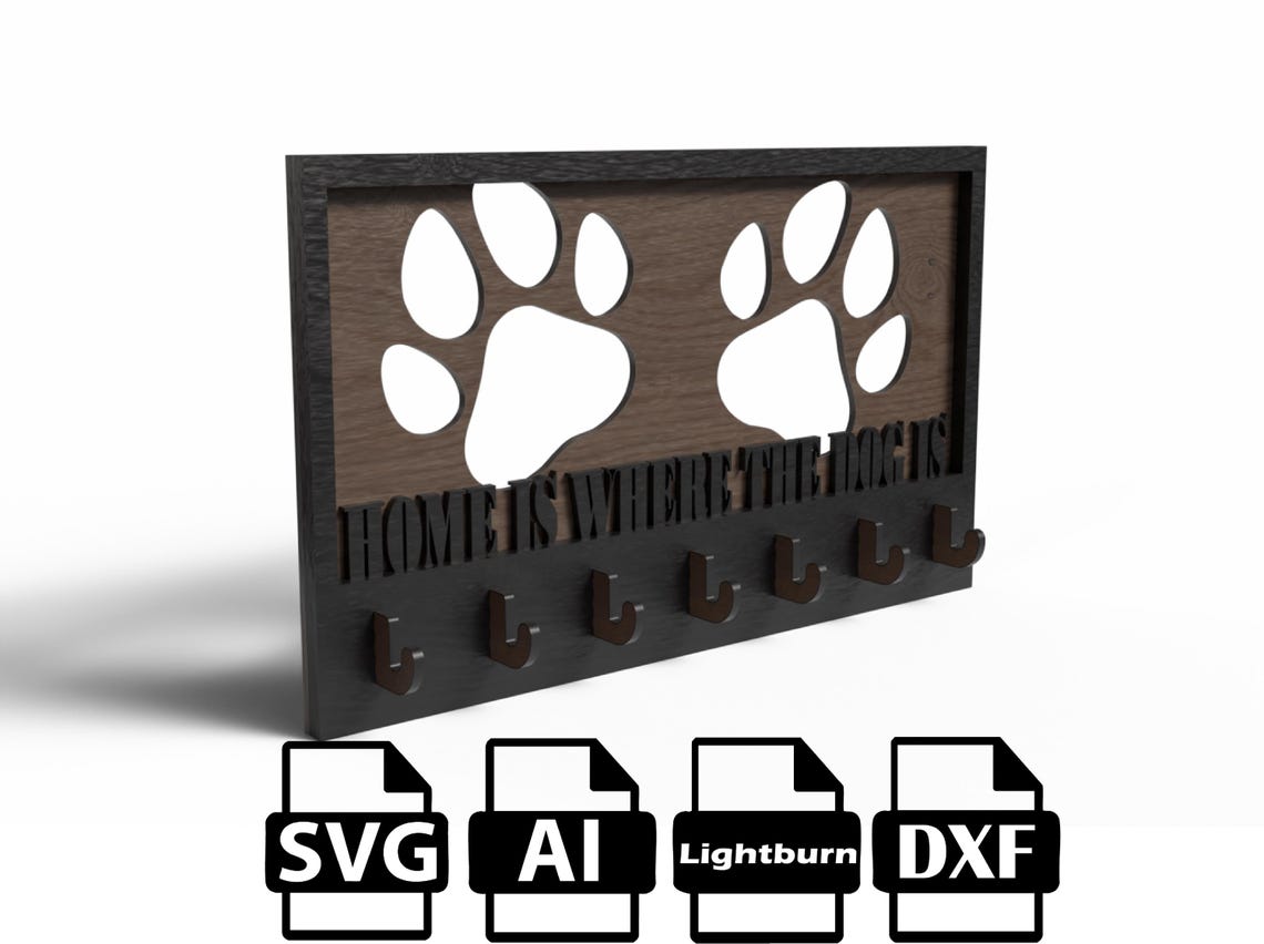 Dog Laser Cut File Dog Key Hanger Animal Laser Cut File Pet Laser Cut ...