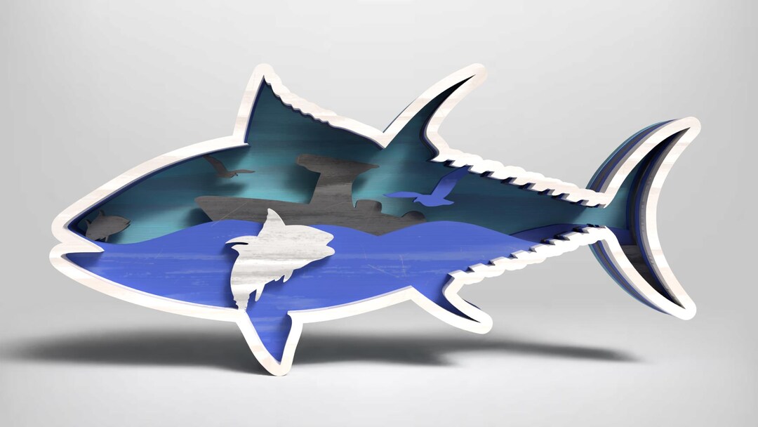 Fishing Laser File Multilayer Fishing Laser Cut File Tuna Laser Cut ...