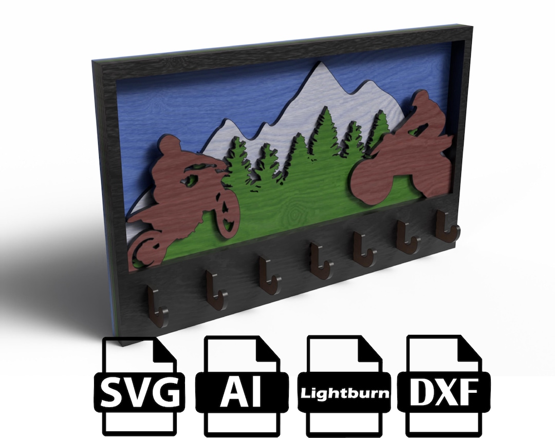 Dirt Bike Laser Cut File Quad Key Hanger Dirt Bike Laser Cut File ...