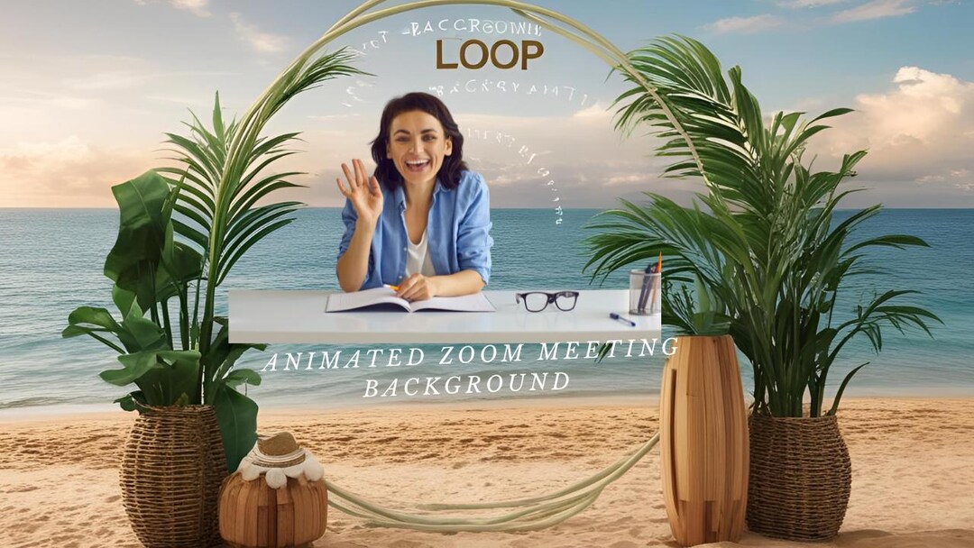 Animated Beach Background for Zoom Meetings - Instant Digital Download ...