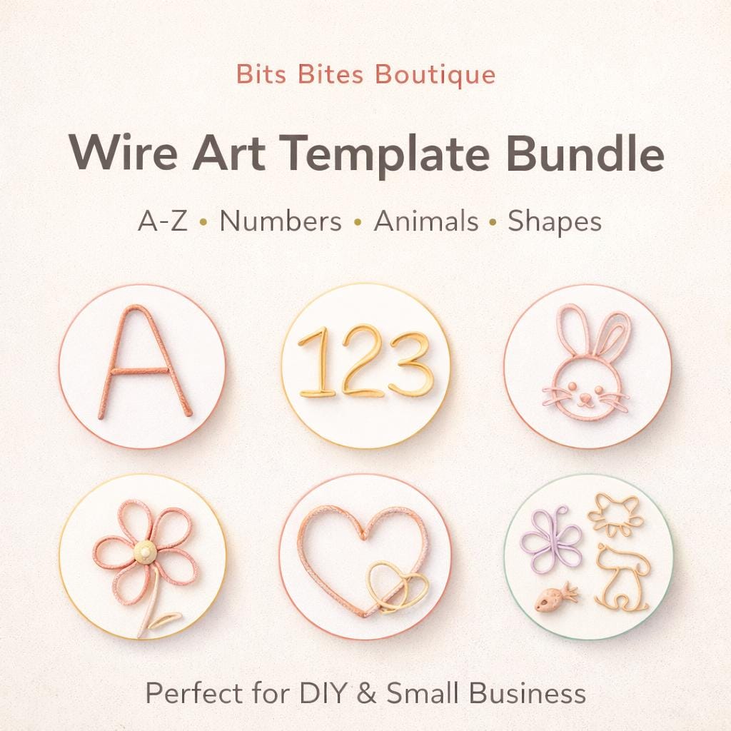 Wire Art Template Bundle 60 Patterns PDF,A-Z Alphabet & Numbers ...