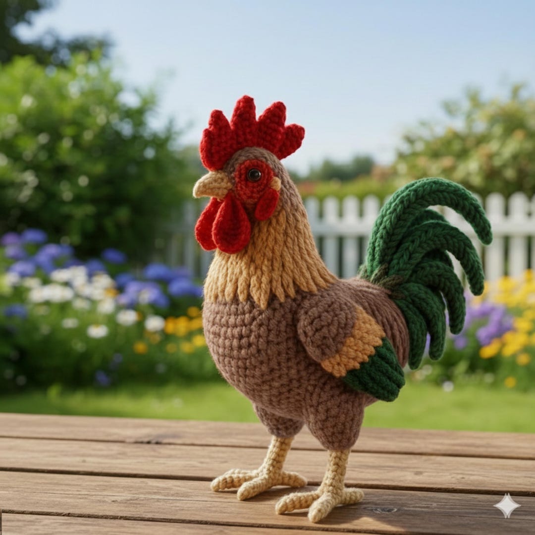 Crochet Rooster Pattern PDF | Farm Animal Amigurumi Pattern| Crochet ...