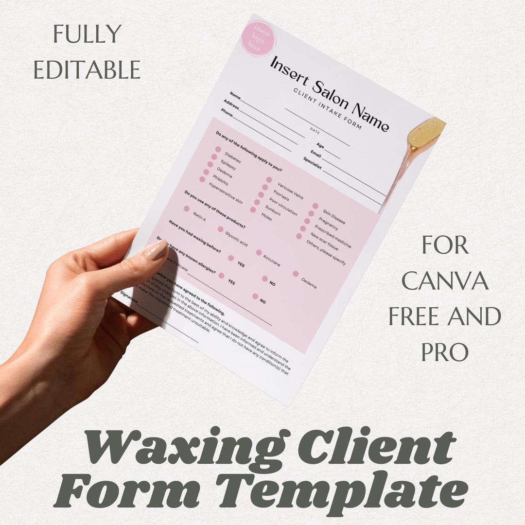 Client Intake Form Sugaring Waxing Beauty Salon New Customer ...