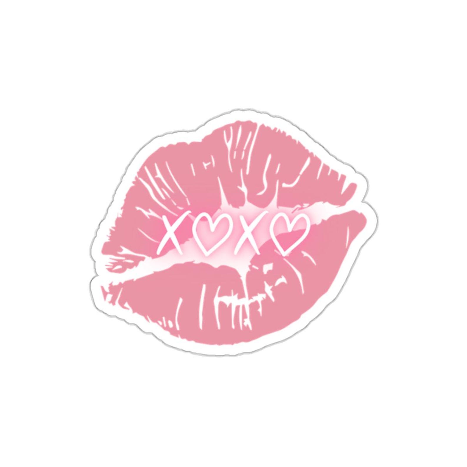 Lips XOXO Stickers, Kiss-cut Decals, Lipstick Kisses, Love Stickers ...