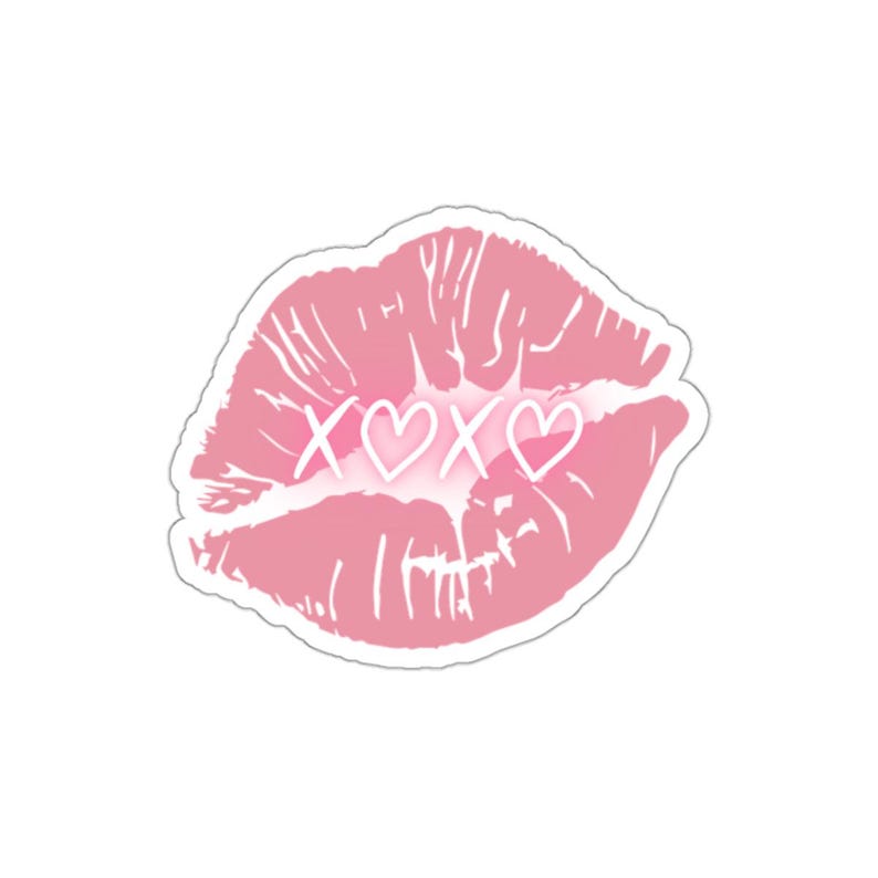Lips XOXO Stickers, Kiss-cut Decals, Lipstick Kisses, Love Stickers ...