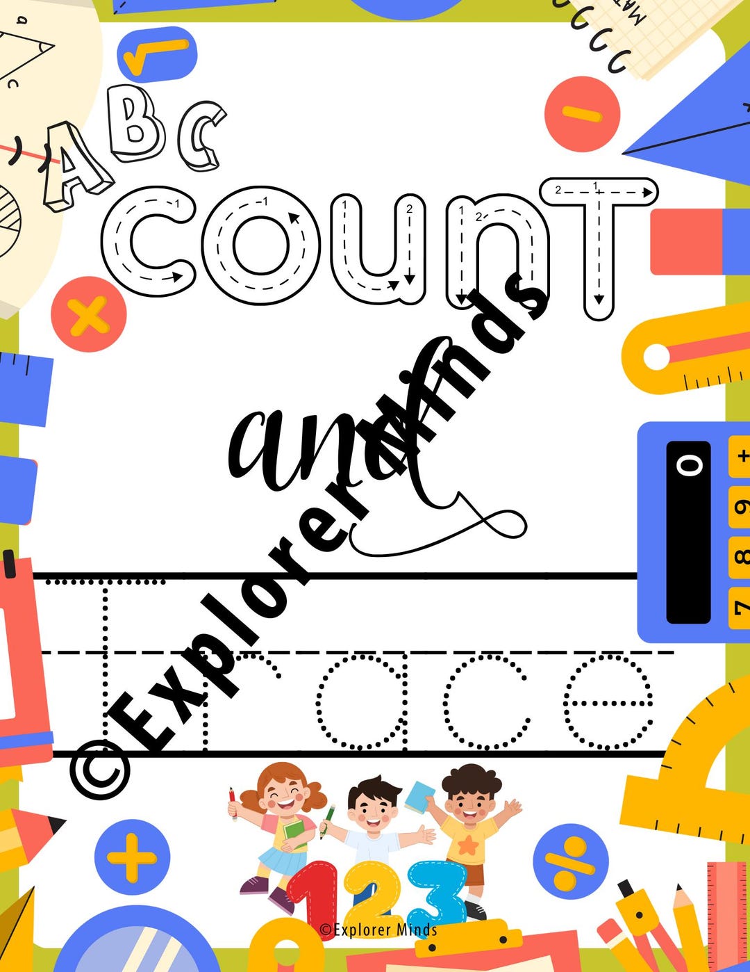Count and Trace 1-10 Poster, Educational, Numbers for Kids, Learning ...