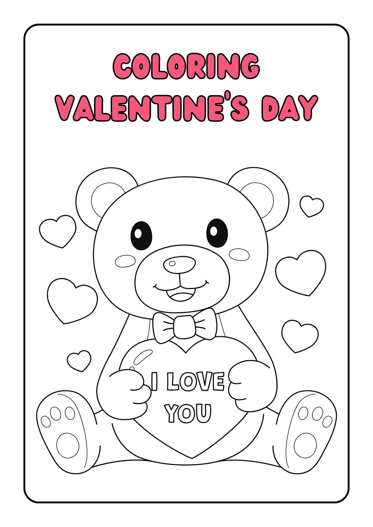 Valentine's Day Coloring Pages for Kids, Fun Heart Designs, Printable ...