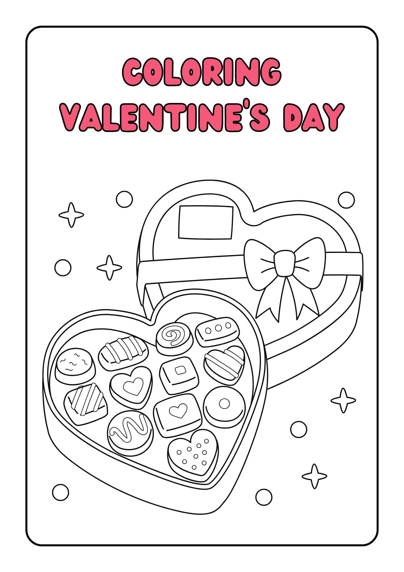 Valentine's Day Coloring Pages for Kids, Fun Heart Designs, Printable ...