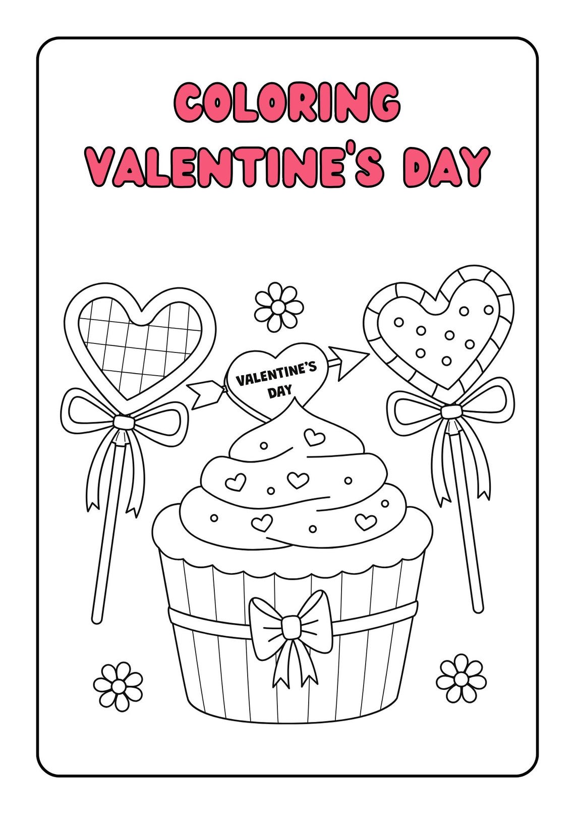 Valentine's Day Coloring Pages for Kids, Fun Heart Designs, Printable ...